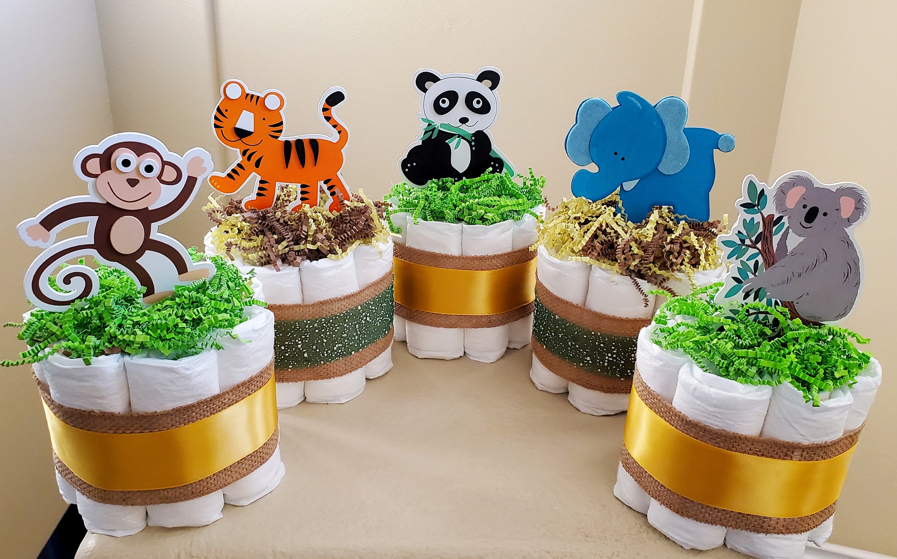 Jungle Mini Diaper Cakes - Etsy