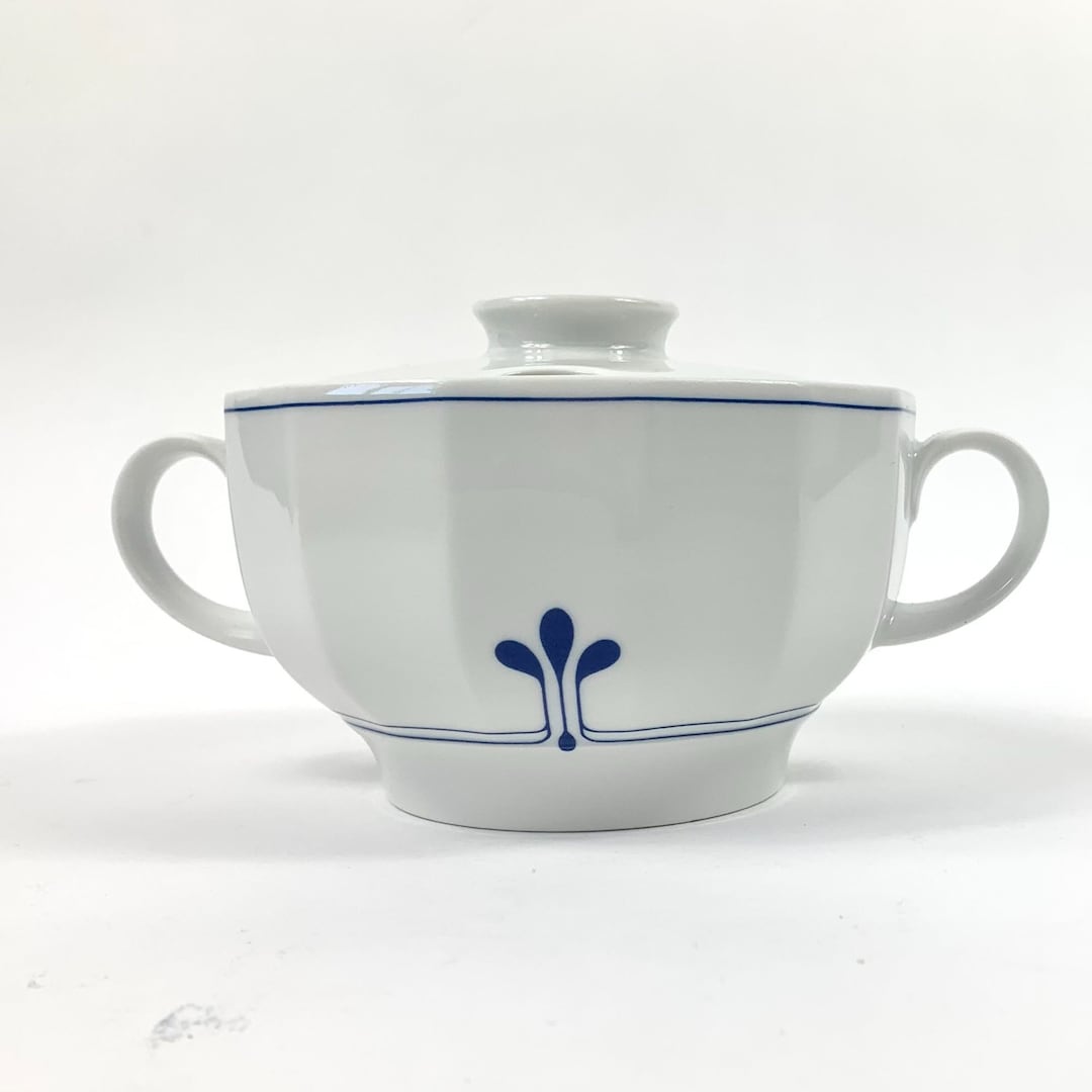 Thomas Germany Porcelain Gravy Boat Sugar Bowl W Lid Amsterdam 5" Blue ...