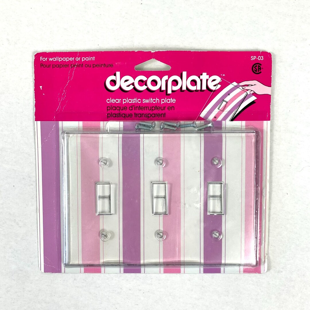 Triple Switch Decorplate Clear Plastic Plate Cover SP-03 80s Vtg - Etsy