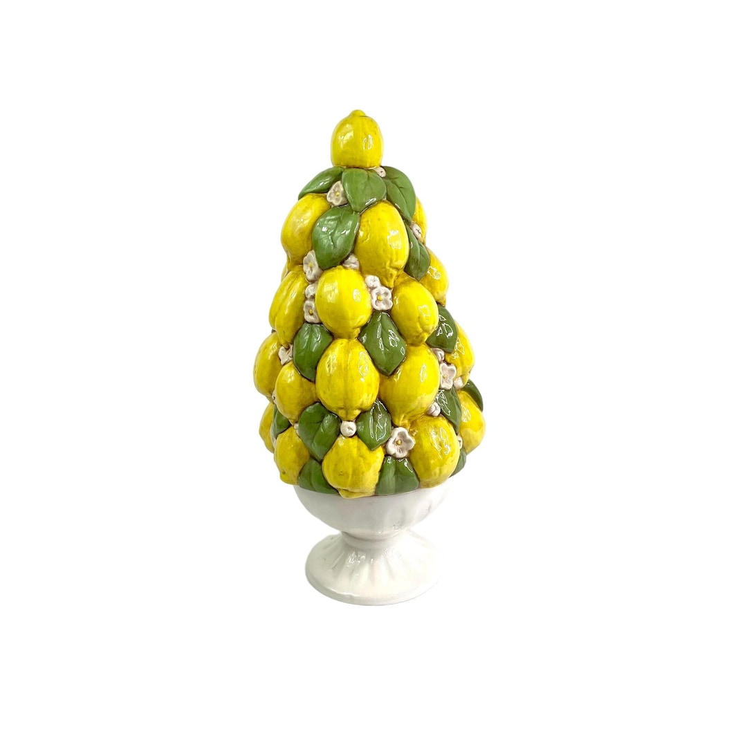 Ceramic Lemon Topiary 16 in Tall Holland Mold Decorative Italian Style ...
