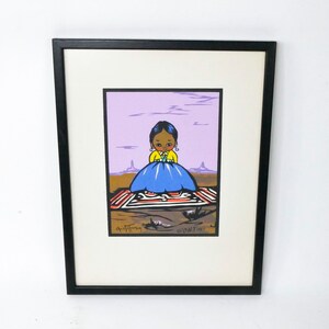 Pair Native American Children Prints Signed Gerda Christoffersen ...