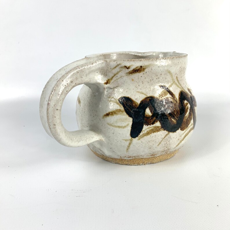 70s Vintage Stoneware Pitcher Art Pottery Squiggle Wave | Etsy