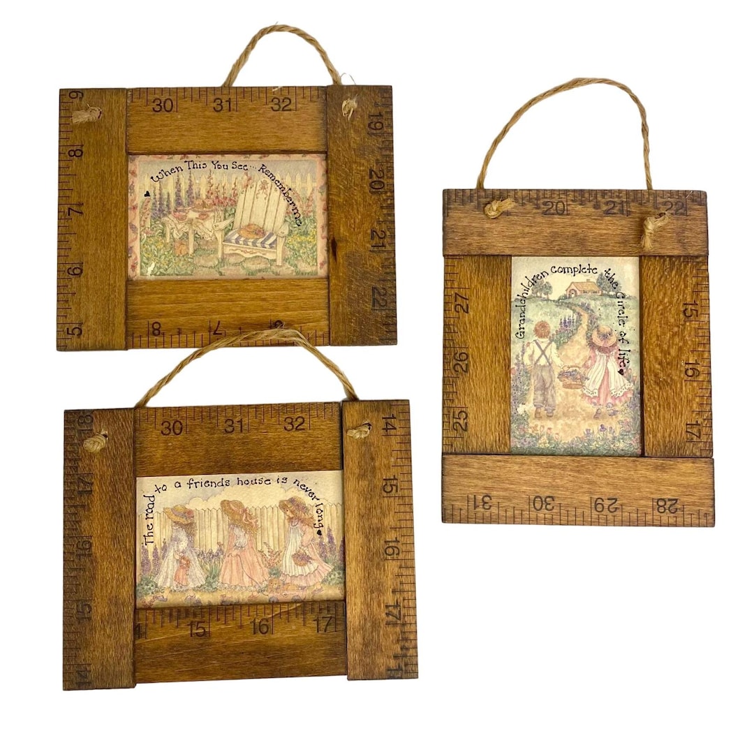 Charming Granny Core Wall Art in Wood Ruler Frames Friendship Word Art ...