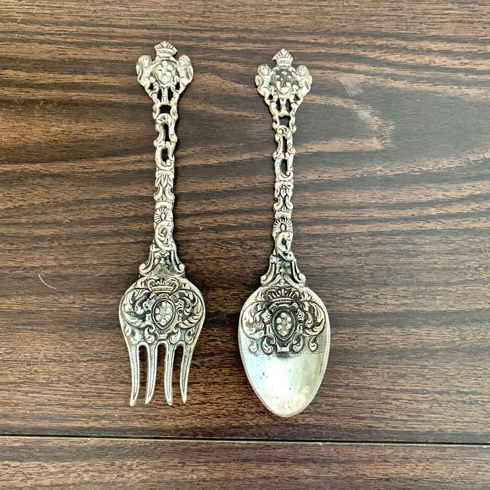 Ornate Italian Silver Plate Salad Serving Set Fork and Spoon - Etsy
