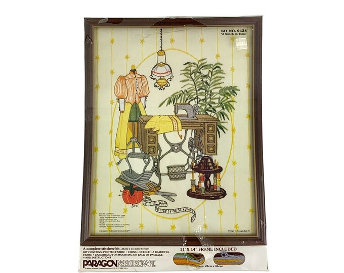 A Stitch in Time Crewel Kit NOS Paragon Needlecraft Victoriana Sewing ...