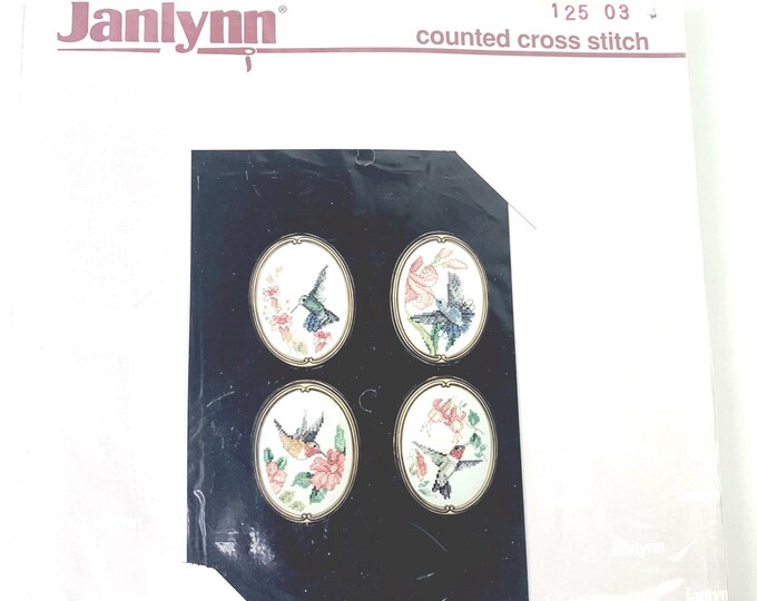 Janlynn Hummingbirds Counted Cross Stitch W Frames NIP Vintage 12503 - Etsy