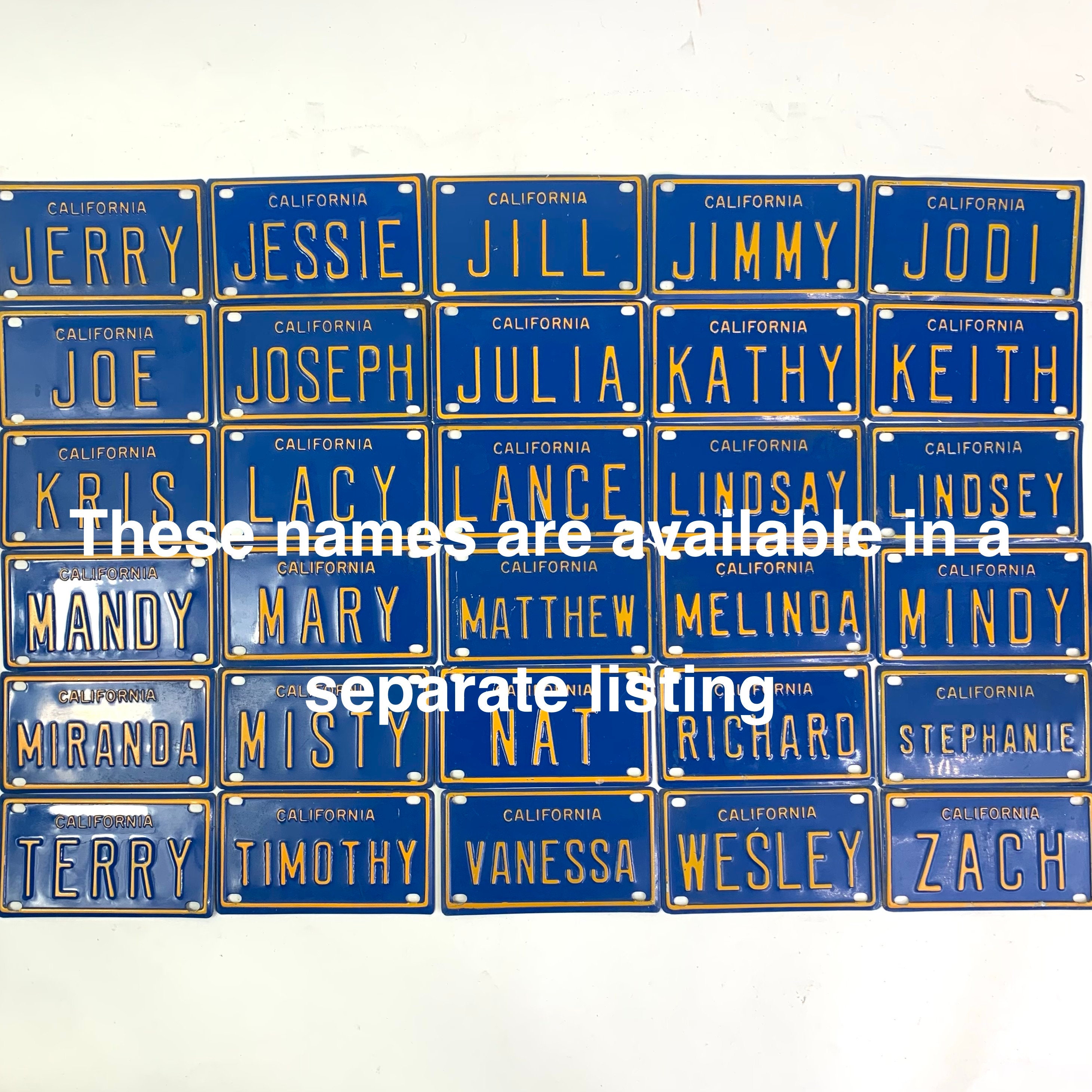 California Bicycle Name A to J License Plate 60s to 70s Vintage Small ...