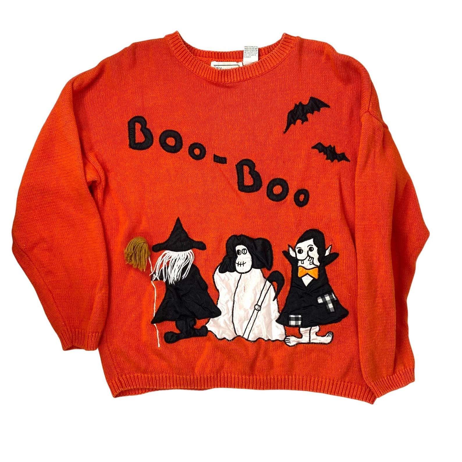 BOO Halloween Pullover Sweater Vintage Jumper Large Witch Vampire - Etsy