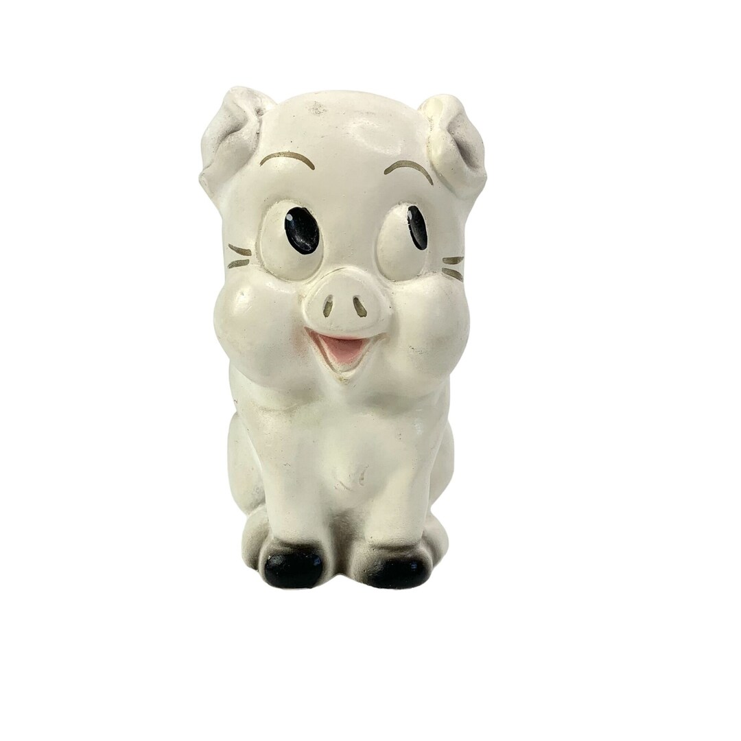 Vintage 70s Chalkware Piggy Bank: A.N. Brooks Coin Bank - Etsy