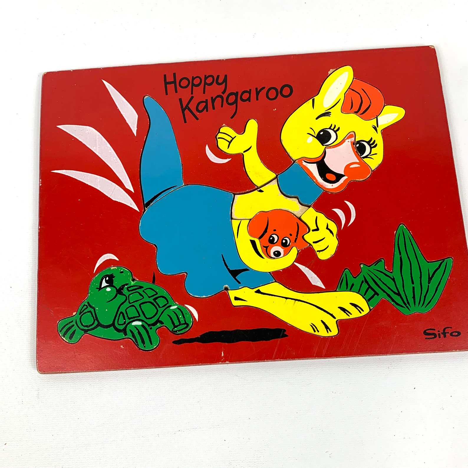 Vintage Hoppy Kangaroo and Animals Wood Puzzles Sifo Kids - Etsy