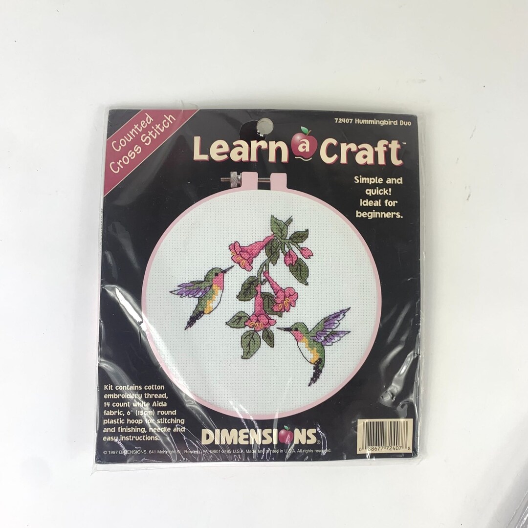 Dimensions Hummingbird Duo Beginners Counted Cross Stitch NIP Vintage ...