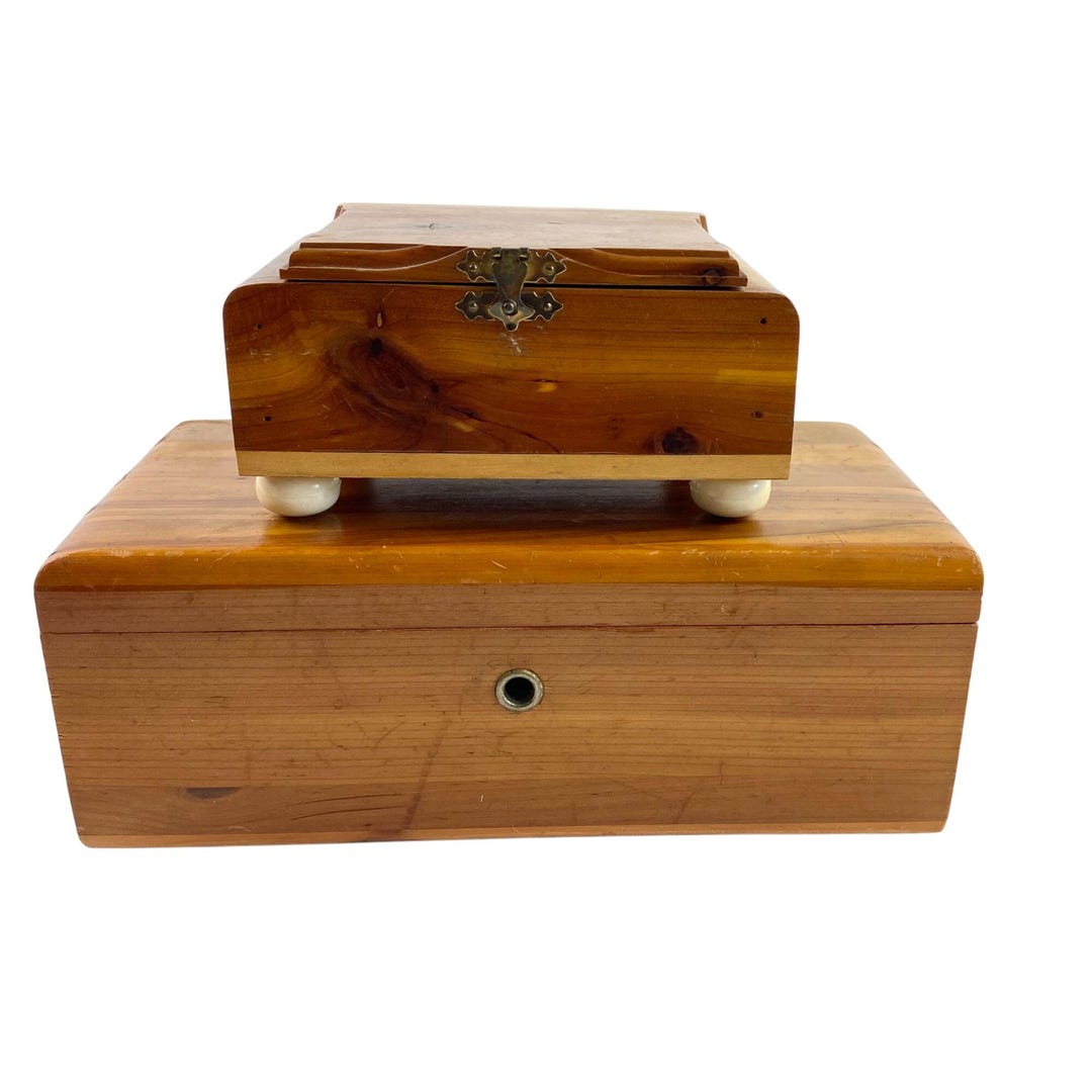 Pair of Vintage Small Plain Wood Boxes Vintage Jewelry Stash Storage - Etsy
