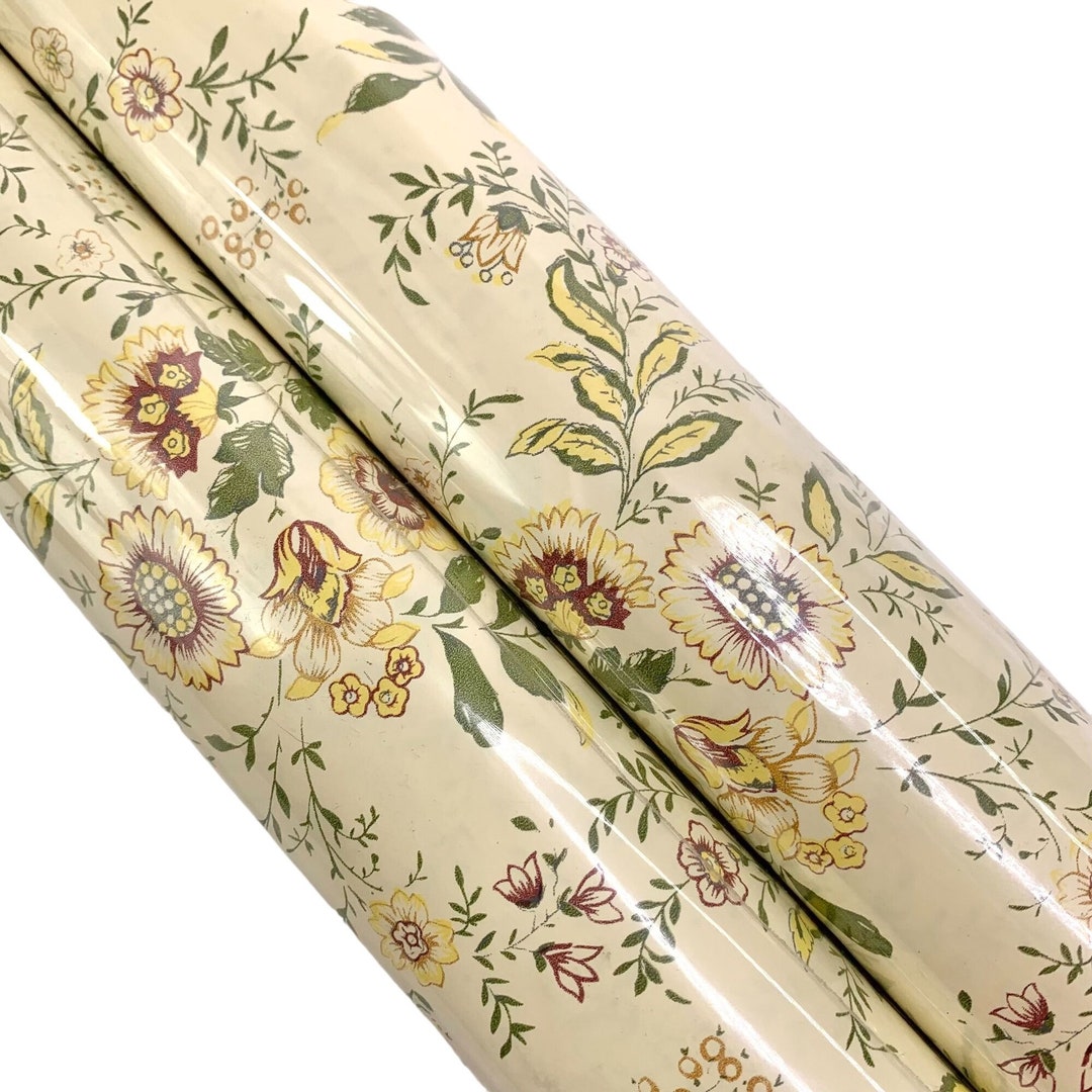 Single Roll Shelf Paper Self Adhesive Vinyl Floral Earth Tones NOS - Etsy