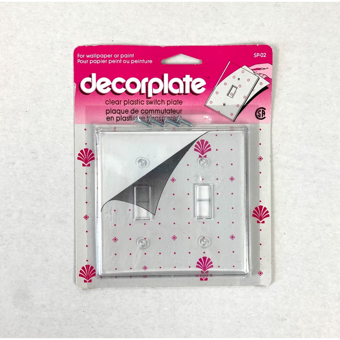 Double Switch Decorplate Clear Plastic Plate Cover SP-02 80s Vtg - Etsy