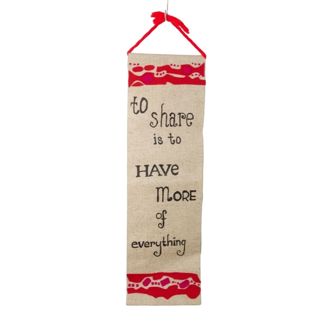Handmade Wall Banner Share Burlap and Felt 70s Vintage Word Decor - Etsy