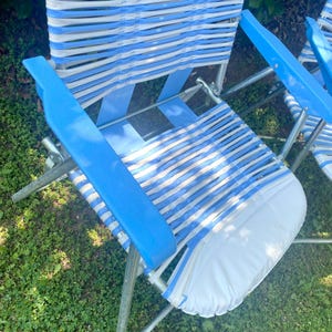 Jelly Tube Folding Aluminum Lawn Camp Chairs Baby Blue Beach Palm Trees ...