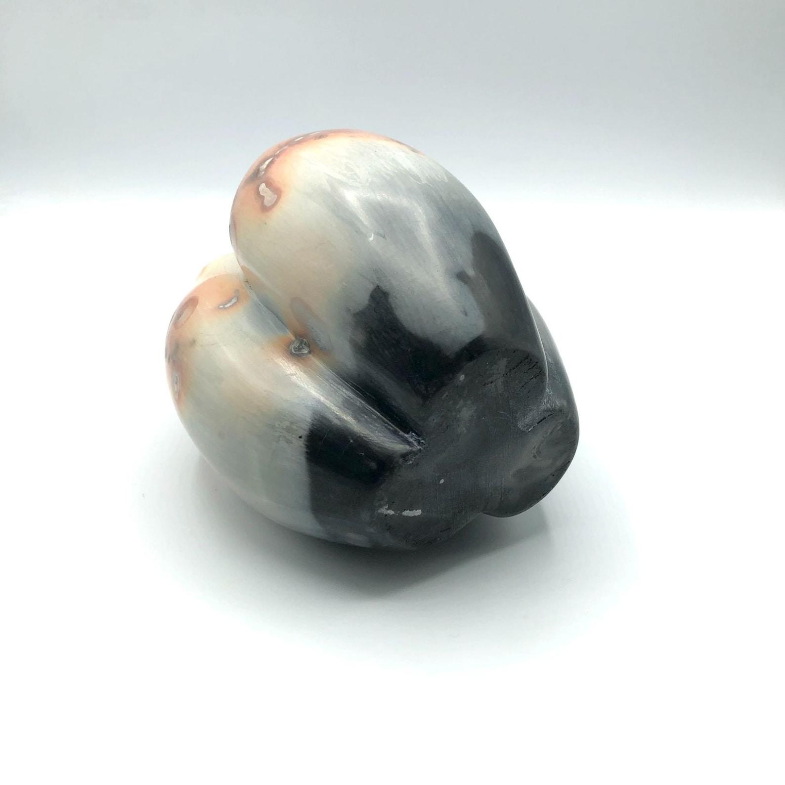 Organic Handmade Saggar Raku Vase Signed Elsa Simon Art Pottery Pastel ...