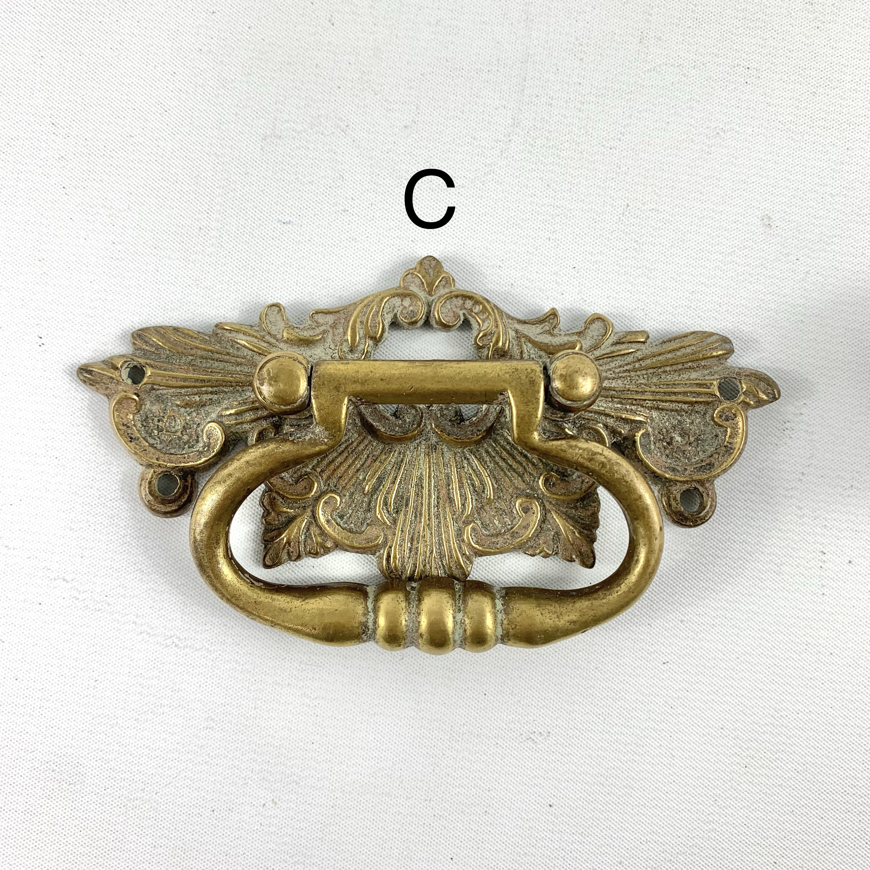 Antique Solid Brass Drawer Pulls Plate and Drop Pull Hardware | Etsy