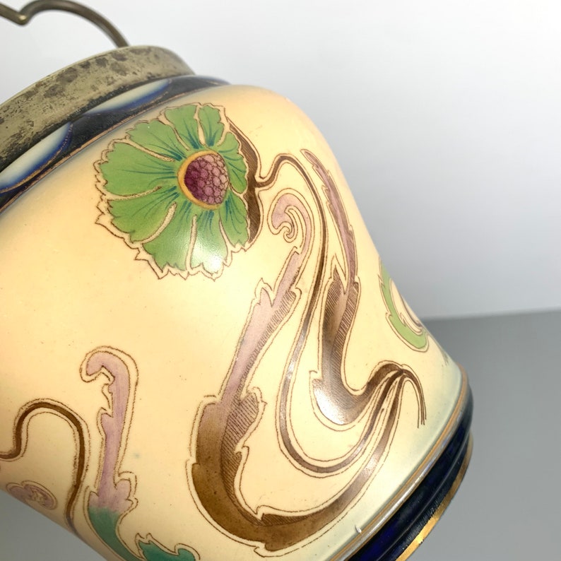 Carlton Ware Art Nouveau biscuit jar with silver lid 20s | Etsy