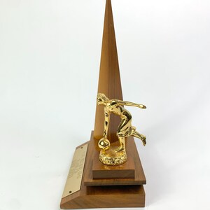 60s Vintage Bowling Trophy Midcentury Modern Wood Brass - Etsy