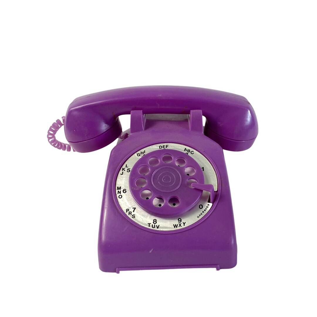 Purple Rotary Dial Toy Desk Phone Play Pretend Handi Craft - Etsy