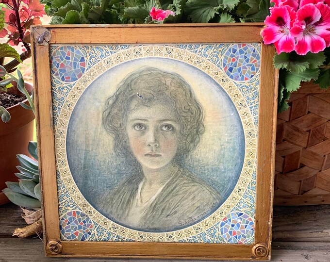 Art Deco Christ Child 20s Vintage Framed Print by Side Ivanowski - Etsy
