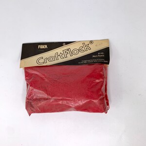 Vintage Craft Flock Flocking Powder Fiber 4 0z Bag Green Black or Red ...