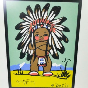 Pair Native American Children Prints Signed Gerda Christoffersen ...