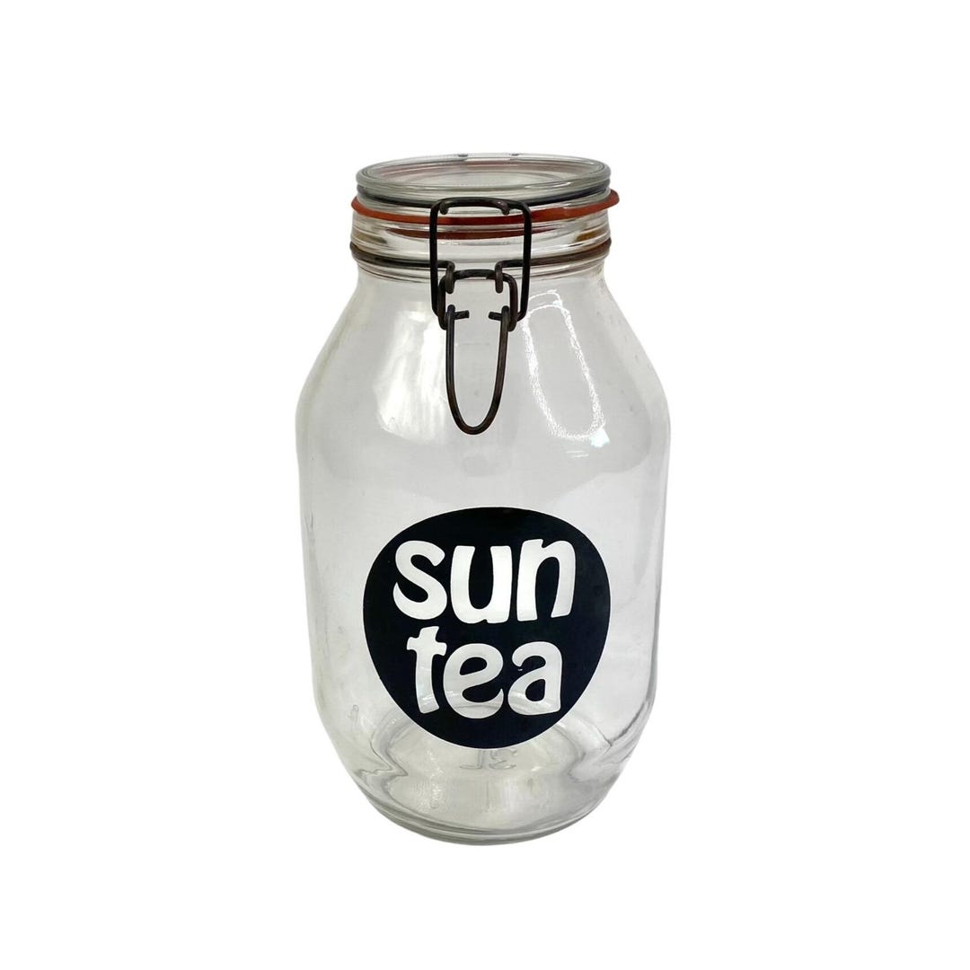 3 Liter Glass Sun Tea Jar Vintage Storage Canister Hinged Wire Lid - Etsy