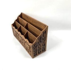 Faux wood mail organizer cubbyhole office storage | Etsy