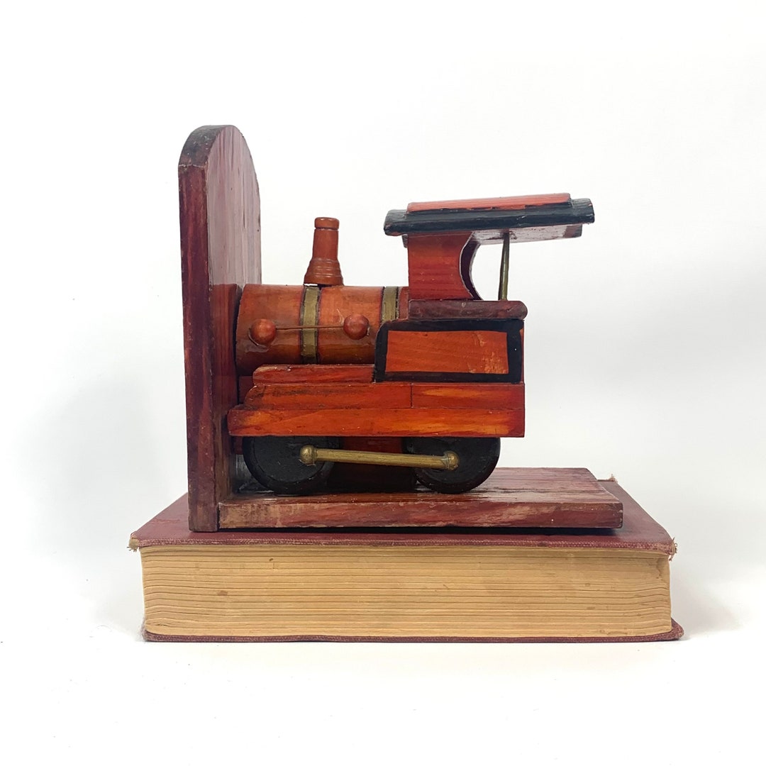 Handmade Wood Locomotive Train Engine Bookend - Etsy