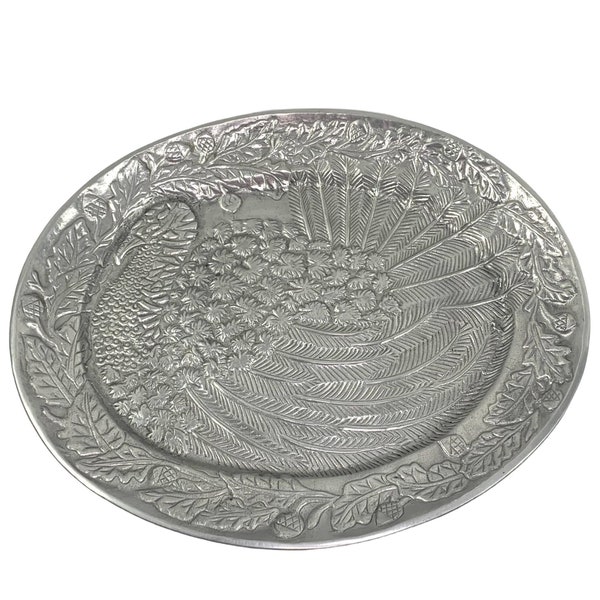 Pewter Turkey Platter Vintage - Etsy