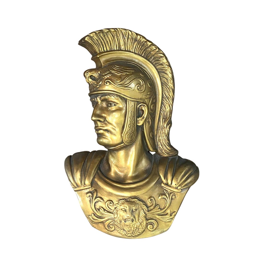 Large Roman Soldier Hanging Sculpture 1964 Gold Centurion Plaster Wall ...