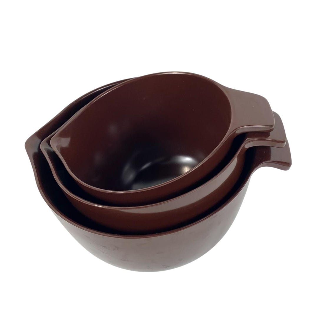 Copco Brown Melamine Nesting Bowls Vintage USA Made Mixing Spout Bowls ...