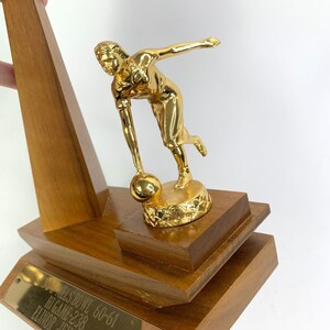 60s Vintage Bowling Trophy Midcentury Modern Wood Brass - Etsy