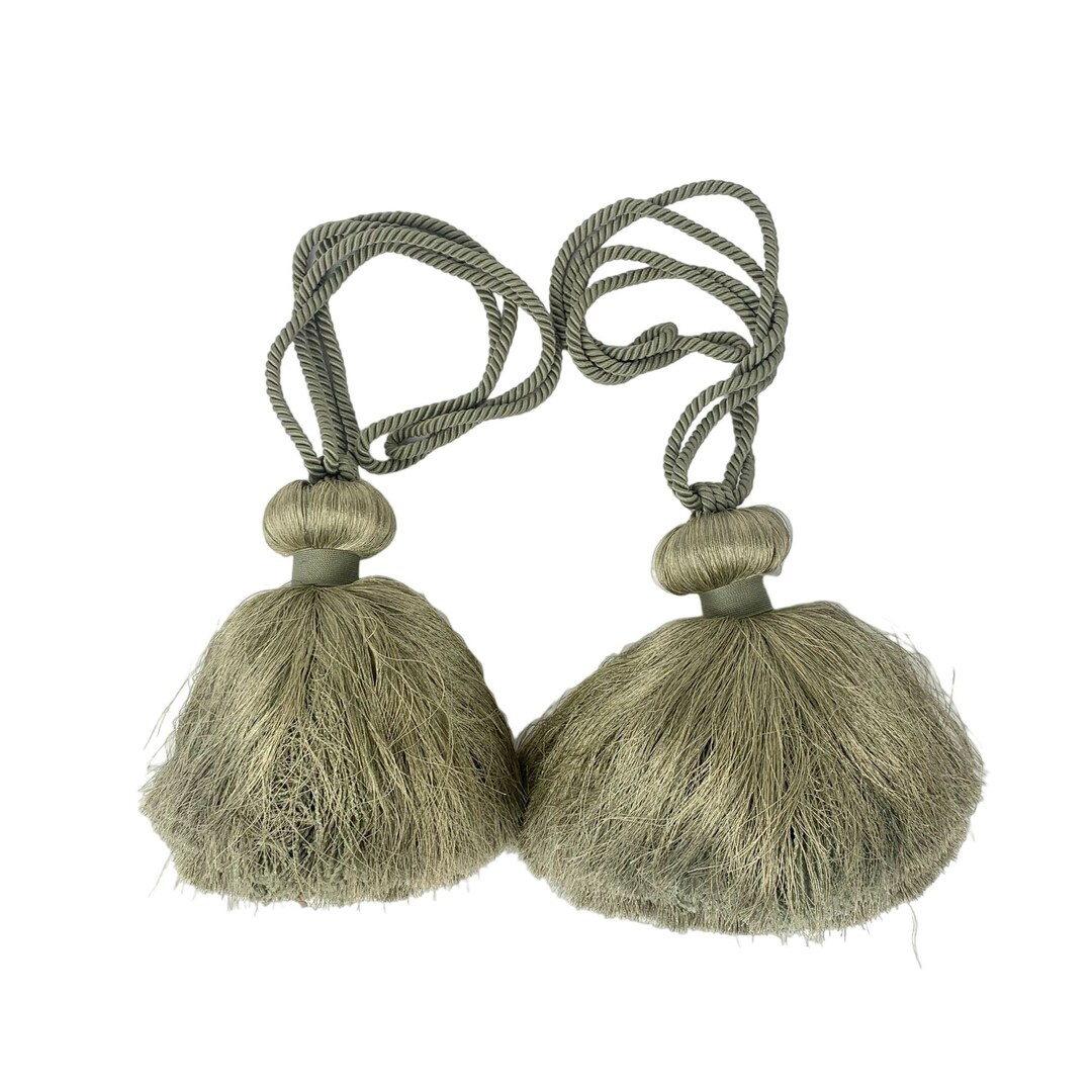 Large Sage Green Silk Tassels Drapery Tie Backs Passementerie Decor - Etsy