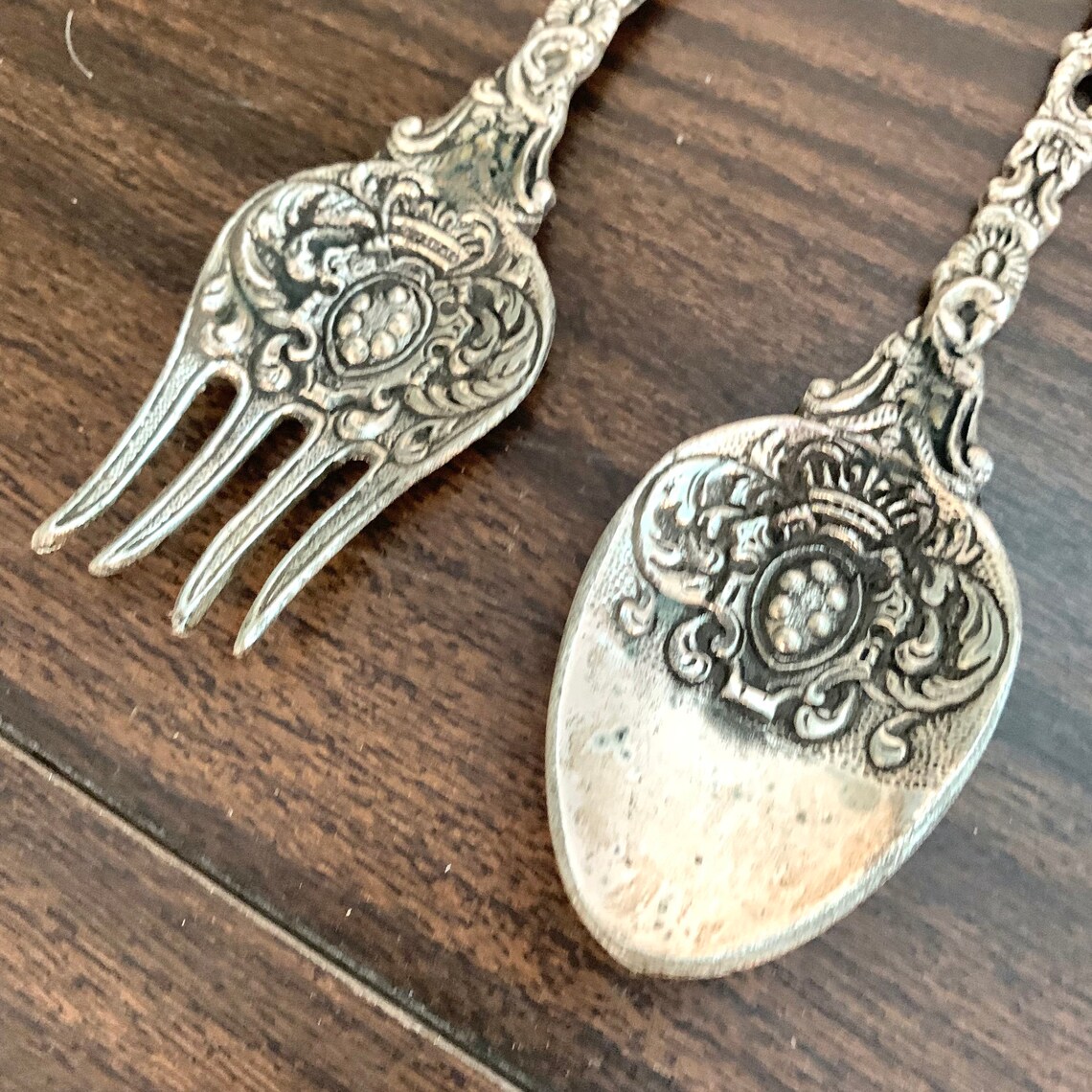 Ornate Italian Silver Plate Salad Serving Set Fork and Spoon - Etsy