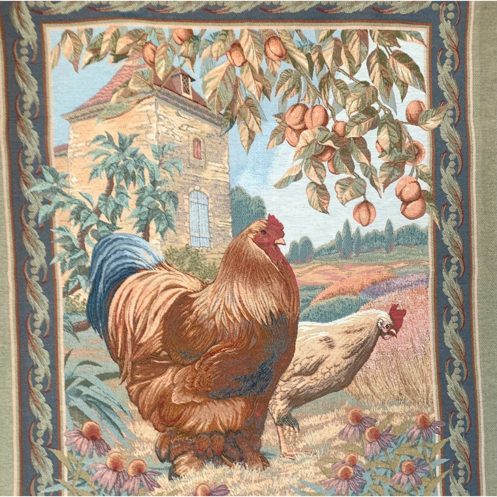 Large Rooster Wall Tapestry French Country Kitchen Vintage Farmhouse ...