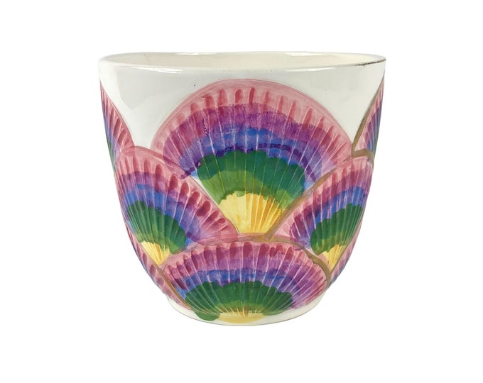 Rainbow Shell Planter Ben Rickert 80s Vintage Ceramic Flower Pot ...
