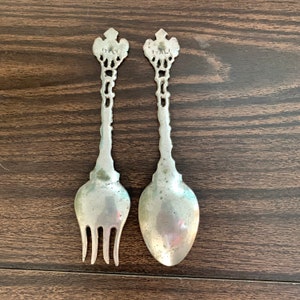 Ornate Italian Silver Plate Salad Serving Set Fork and Spoon - Etsy