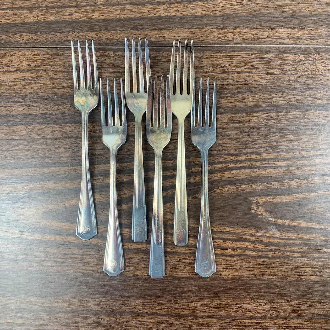 Sheraton Hotel Large Dinner Forks Lot of 6 Unpolished Reed Barton ...