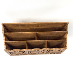 Faux wood mail organizer cubbyhole office storage | Etsy