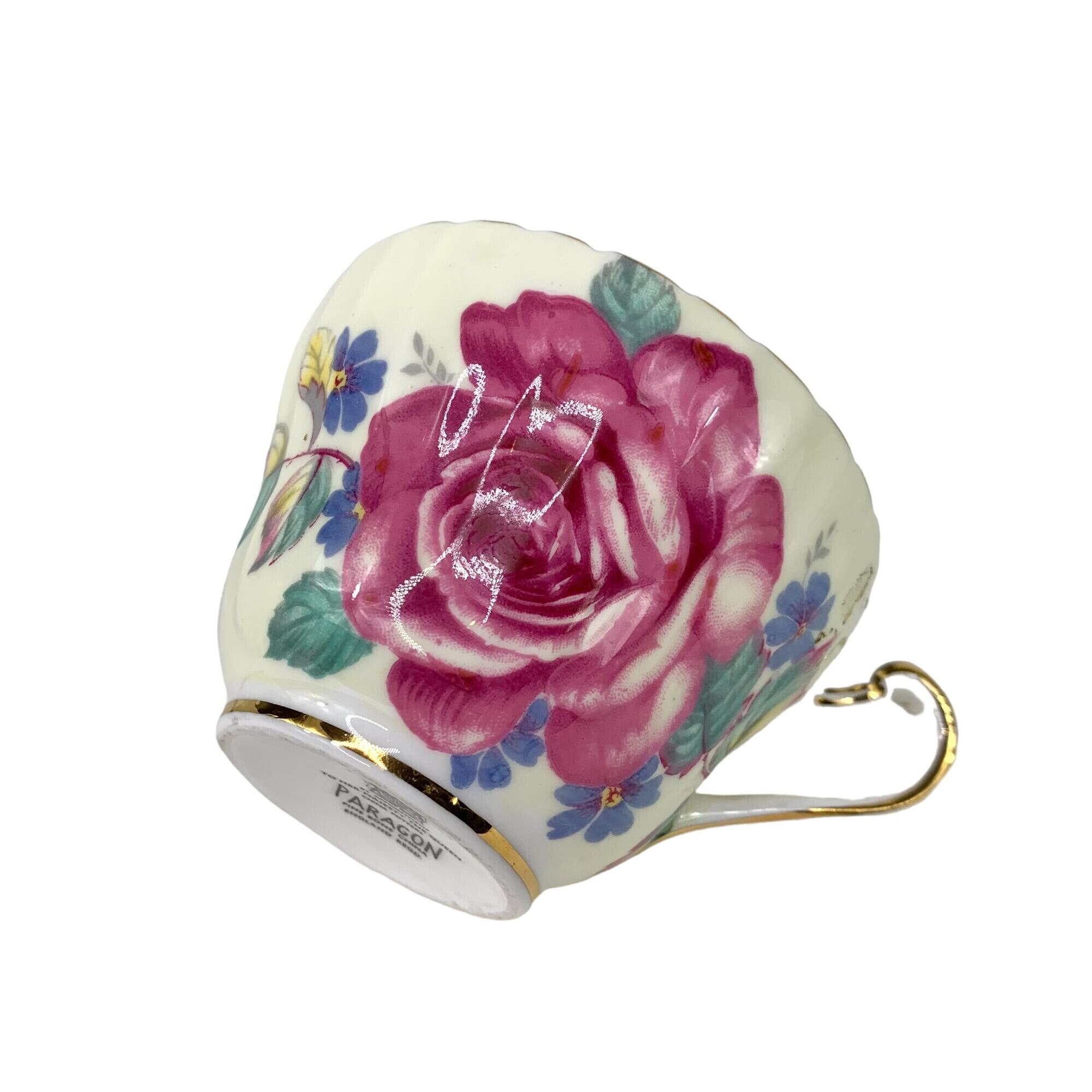 Paragon Cabbage Rose English Bone China Pale Yellow Teacup and Saucer ...