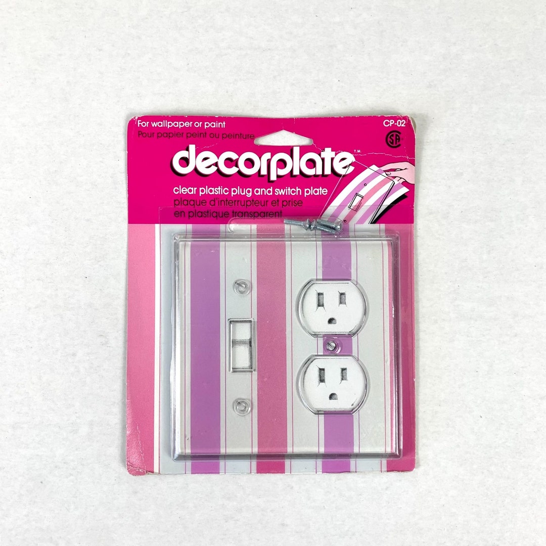 Single Switch Double Outlet Decorplate Clear Plastic Plate Cover CP-02 ...