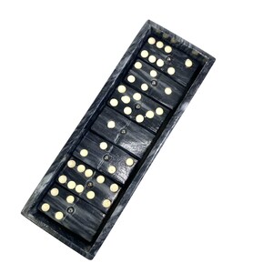 Decorative Black Marble Domino Set in Stone Box - Etsy