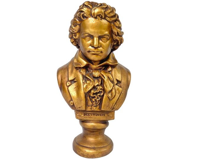Beethoven 12 in Gilt Chalkware Bust Classical Music Sculpture 60s ...