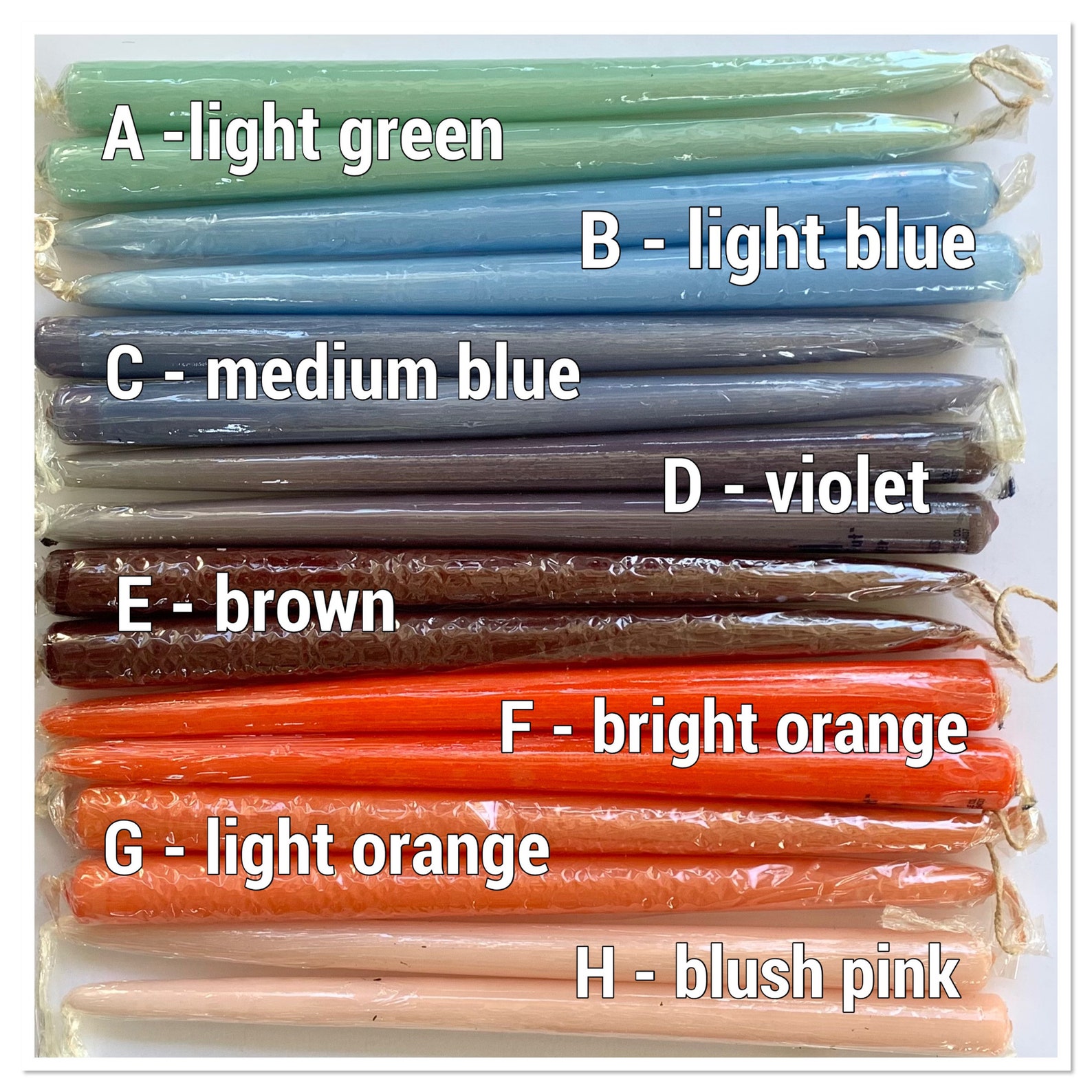 70s Vintage Hand Dipped Taper Candles Bluegate Color Choice 12 | Etsy