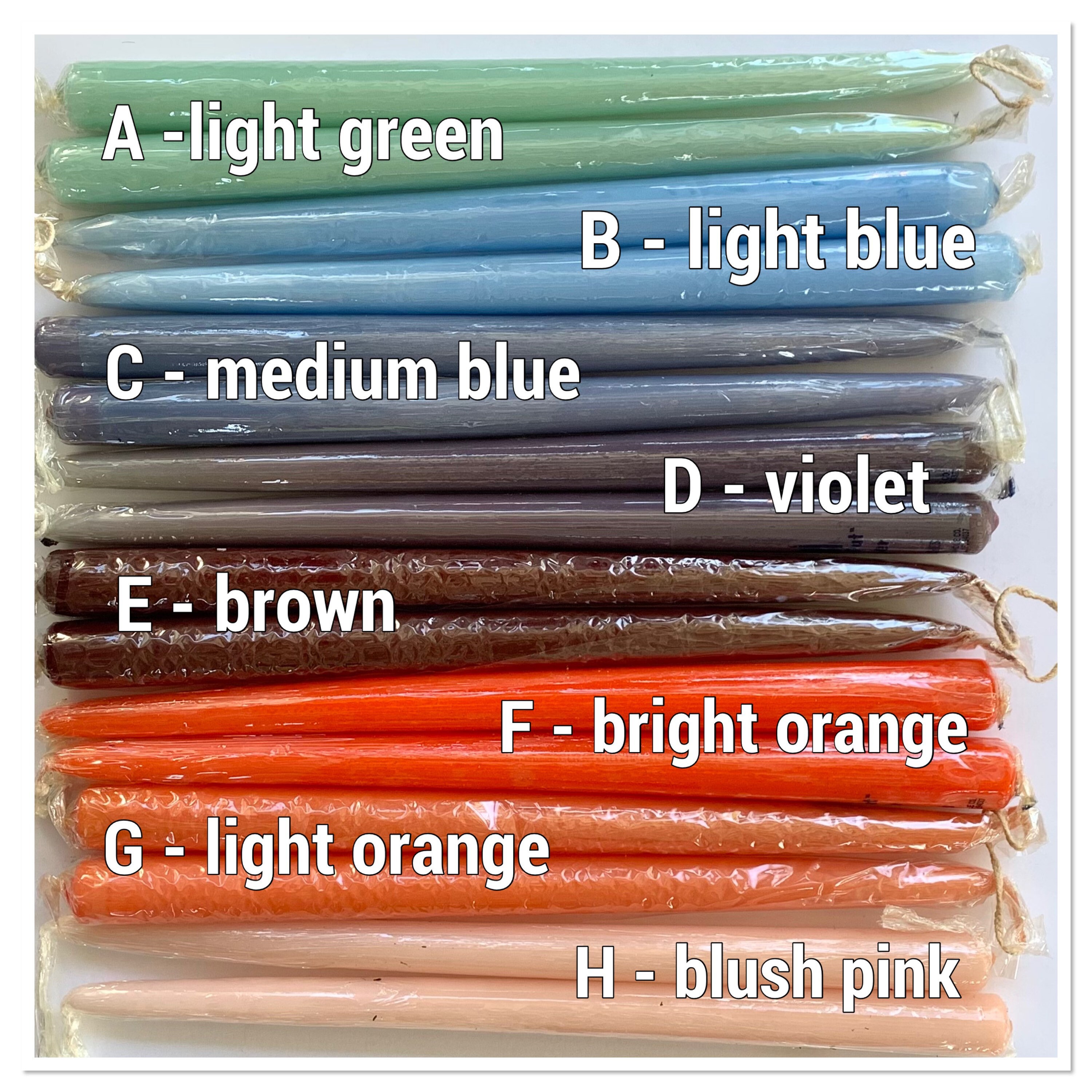 70s Vintage Hand Dipped Taper Candles Bluegate Color Choice 12 Inch ...