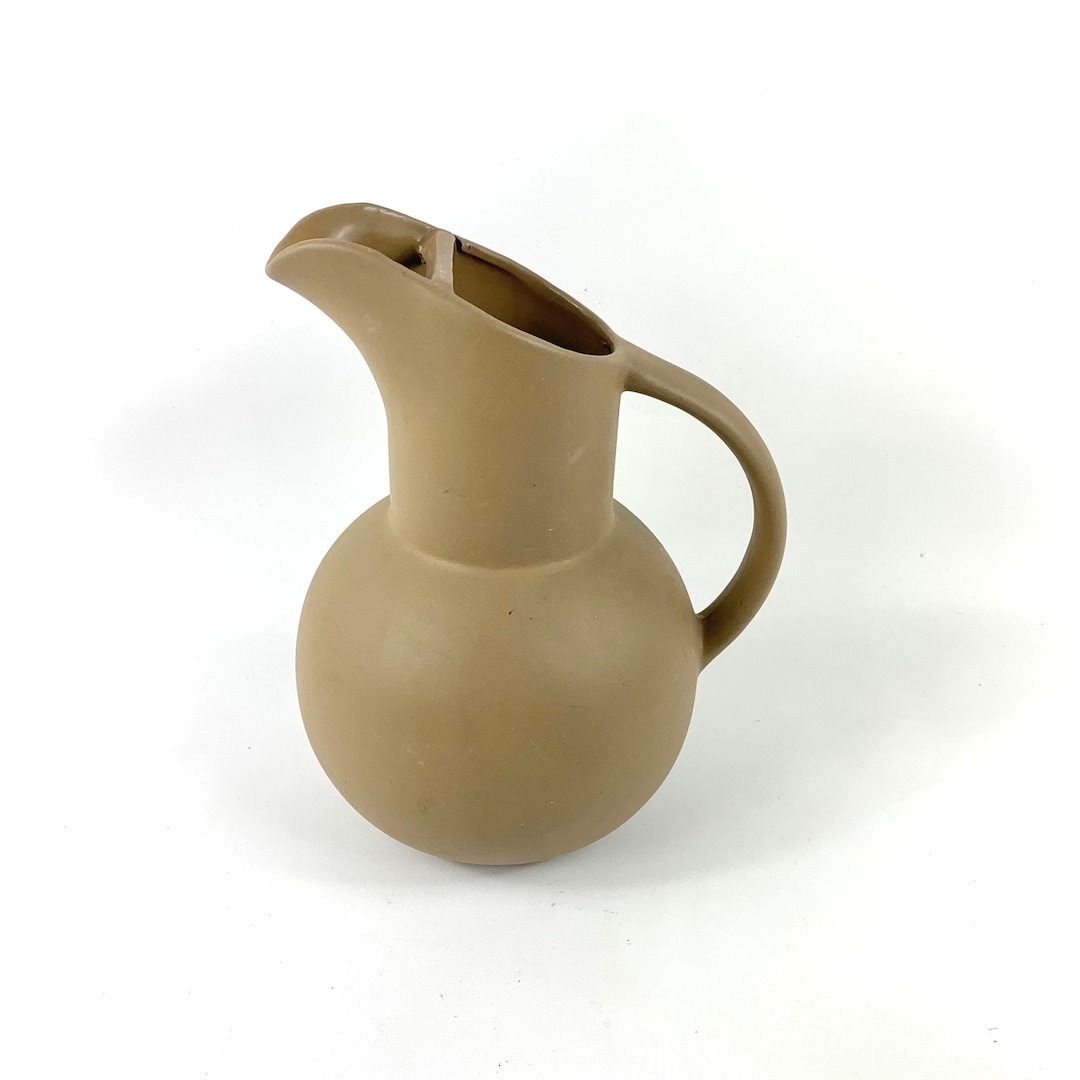 Large Round Modern Design Water Pitcher Signed Hartstone USA - Etsy