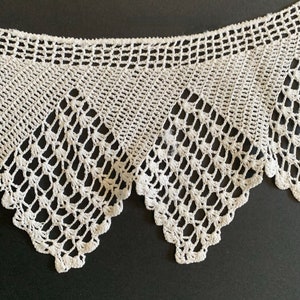White Scalloped Edge Wide Crochet Handmade Tatted Lace Vintage Trim - Etsy